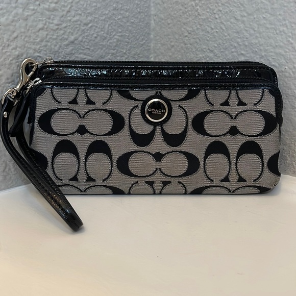 Coach | Bags | Coach Black And Grey Walletwristlet | Poshmark